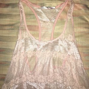 CRYSTAL | Tops | See Through Lace Top | Poshmark