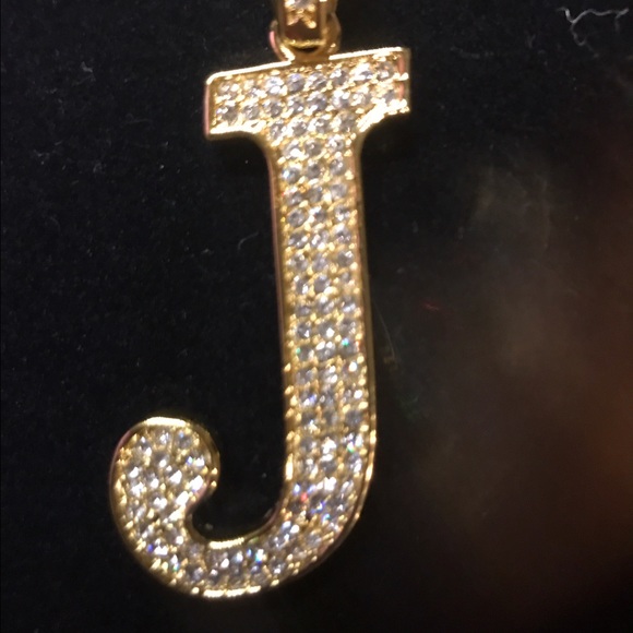 Jewelry | Gold Letter J Hip Hop Bling Pendant | Poshmark