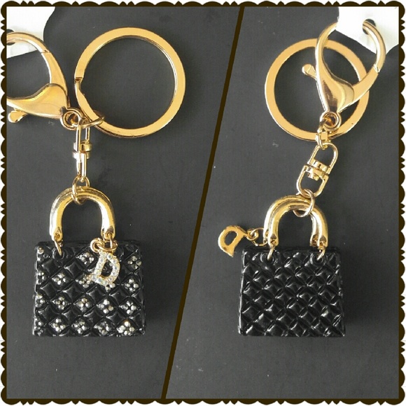 Accessories | Bling Rhinestone Black Keychain Keyring Charm | Poshmark