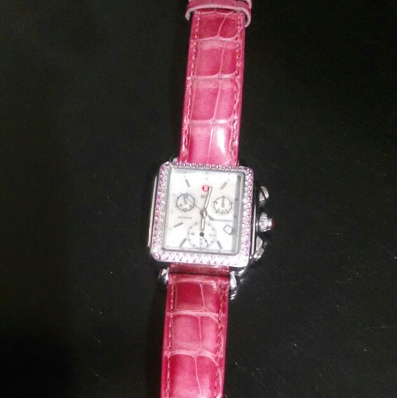 Michele | Jewelry | Michele Pink Sapphire Diamond Watch | Poshmark