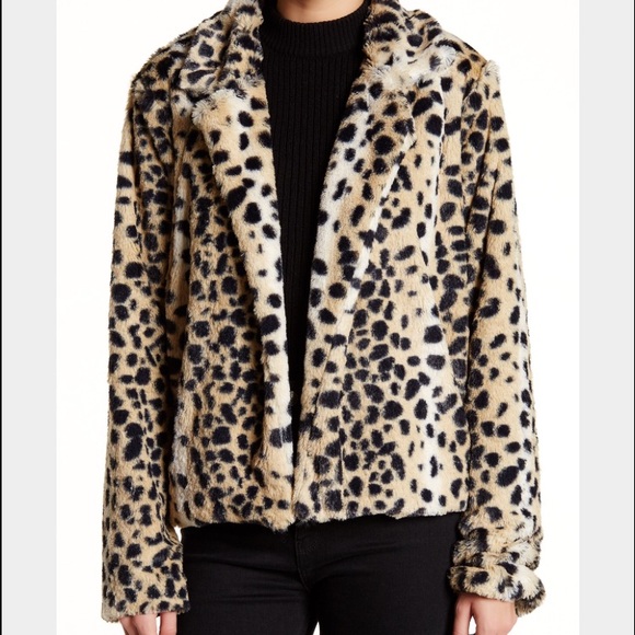 Free People | Jackets & Coats | Left Faux Fur Cheetah Leopard Print ...