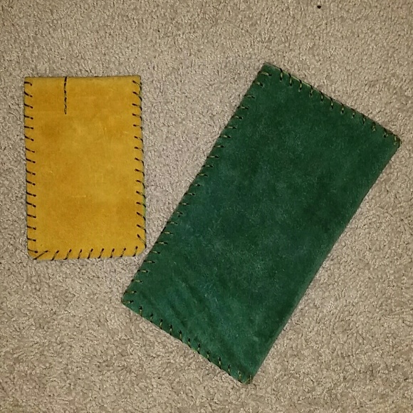 Bags | Vintage Handmade Suede Wallet Id Holder | Poshmark