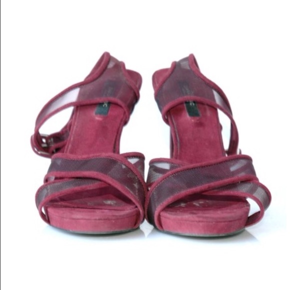 Zara | Shoes | Zara Burgundy Mesh Heels | Poshmark