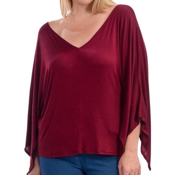 Bellino Clothing | Tops | Plus Asymmetrical Top Red | Poshmark