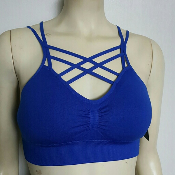 Intimates & Sleepwear | Royal Blue Strappy Front Padded Bralette | Poshmark