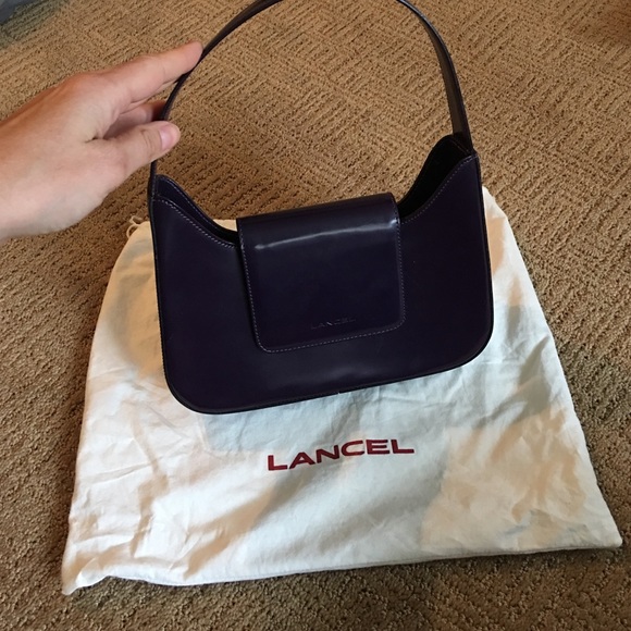 Lancel | Bags | Lancel Vintage Purple Leather Shoulder Purse | Poshmark