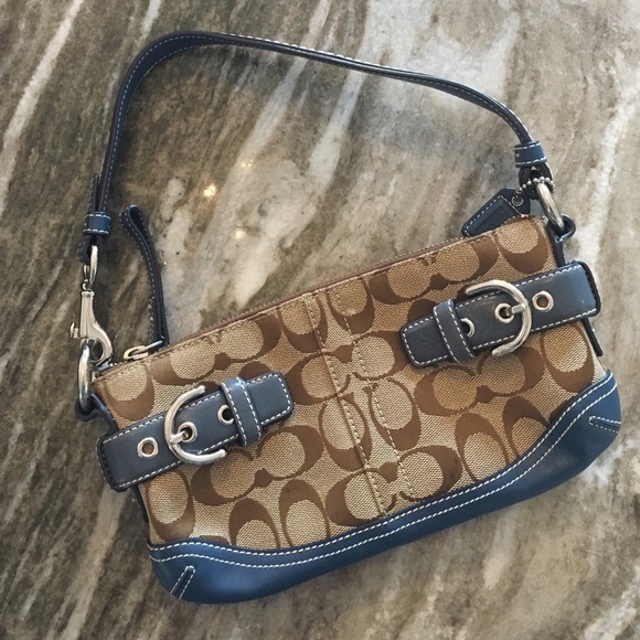 Coach | Bags | Euc Coach Leather And Monogram Handbag | Poshmark