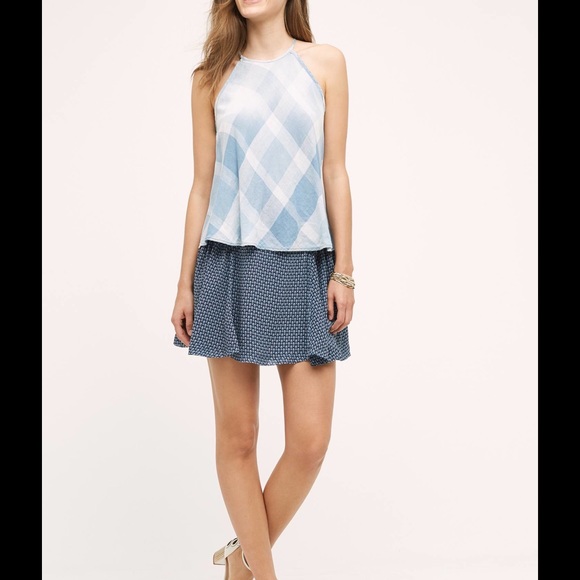 Anthropologie | Tops | Nwt Anthro Checkered Sky Halter Top | Poshmark