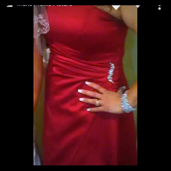 Dresses | David Bridal Satin Apple Red Dress | Poshmark