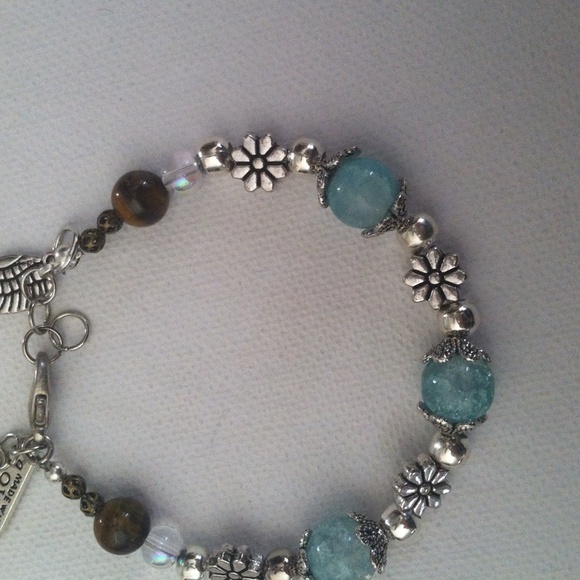 Jewelry | Daisy With Turquiose And Brown Beads | Poshmark