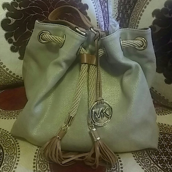 Michael Kors | Bags | Authentic Micheal Kors Marina Metalic Gold Canvas | Poshmark