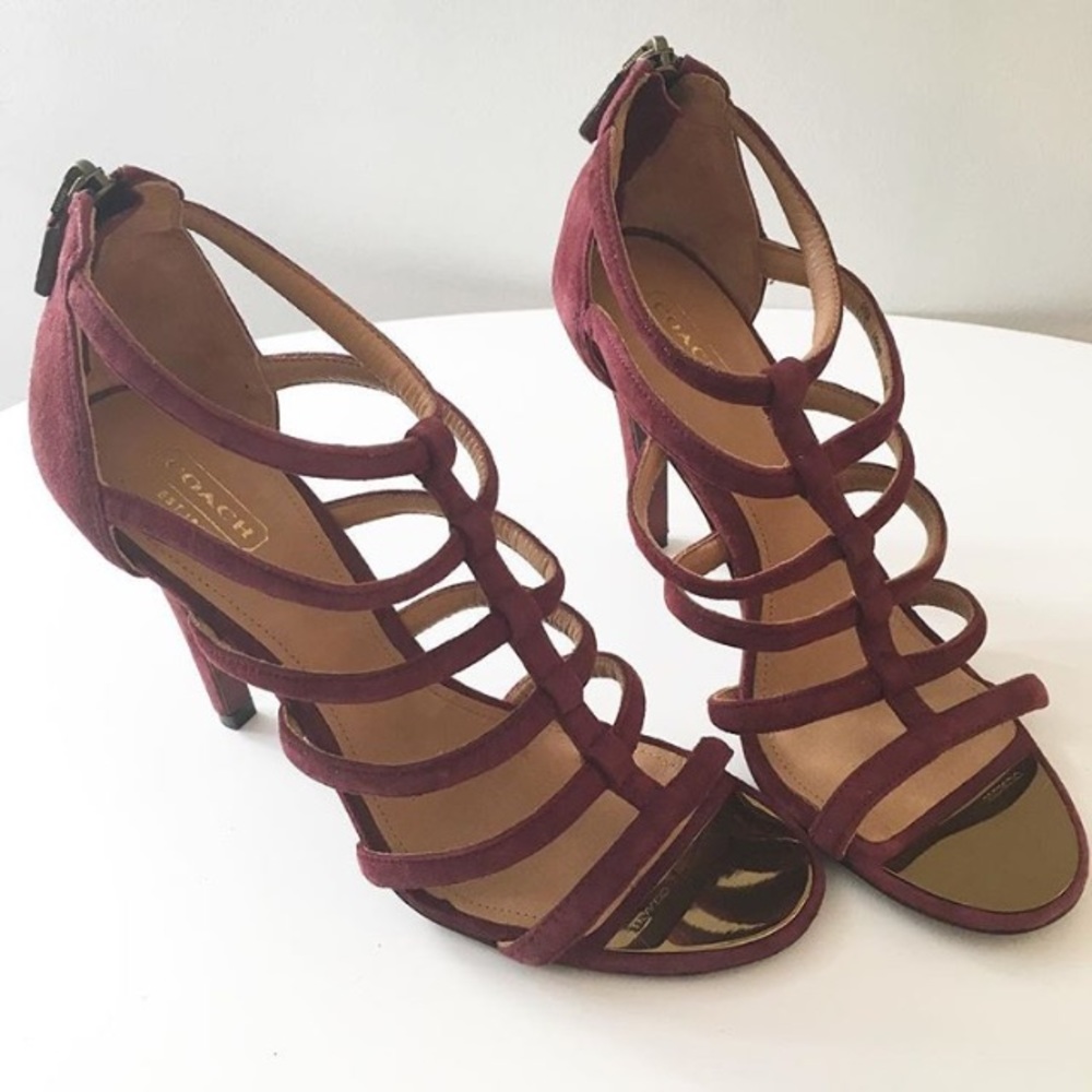 Coach Heels, Maroon Suede - Gem