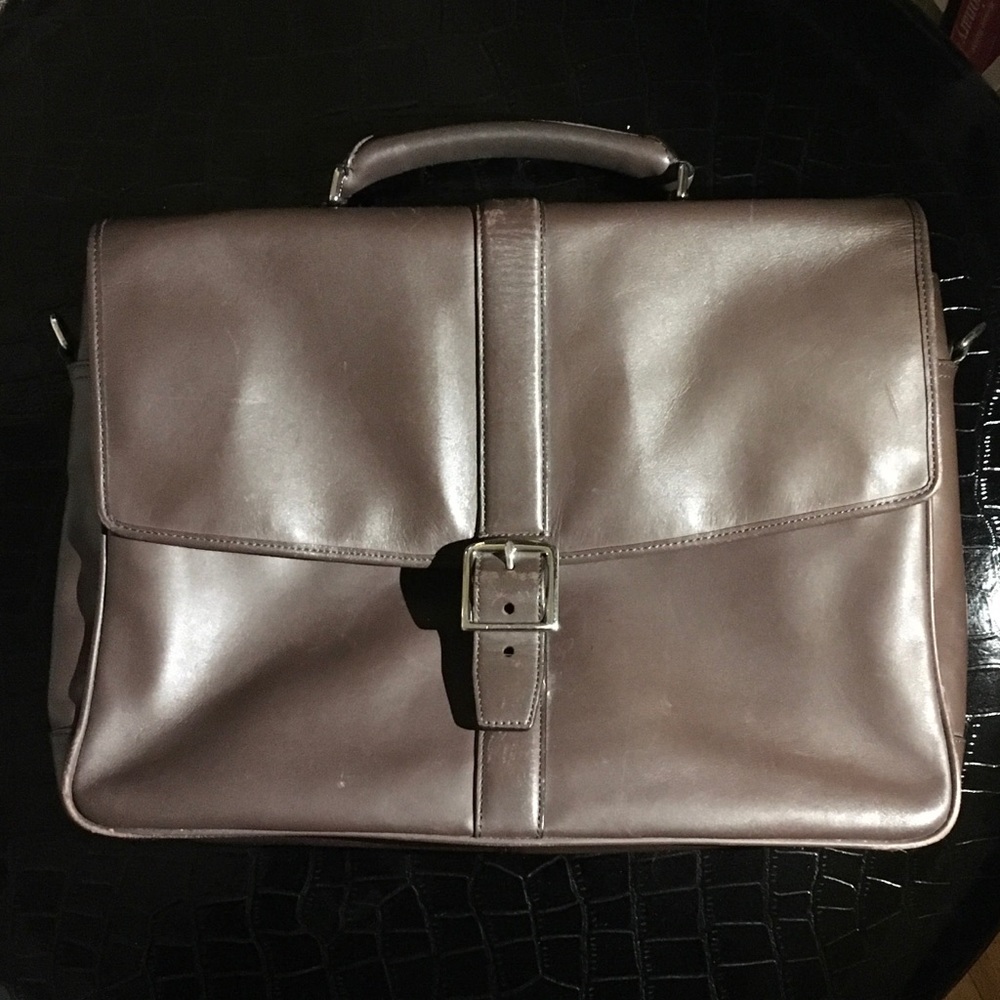 Men's Coach Briefcase. Chocolate Brown Leather. - Gem