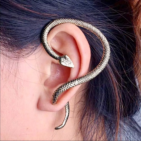 Jewelry | Evil Winding Serpent Punk Ear Cuff Silver Or Gold | Poshmark