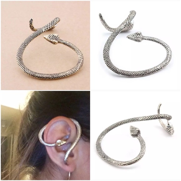 Jewelry | Evil Winding Serpent Punk Ear Cuff Silver Or Gold | Poshmark