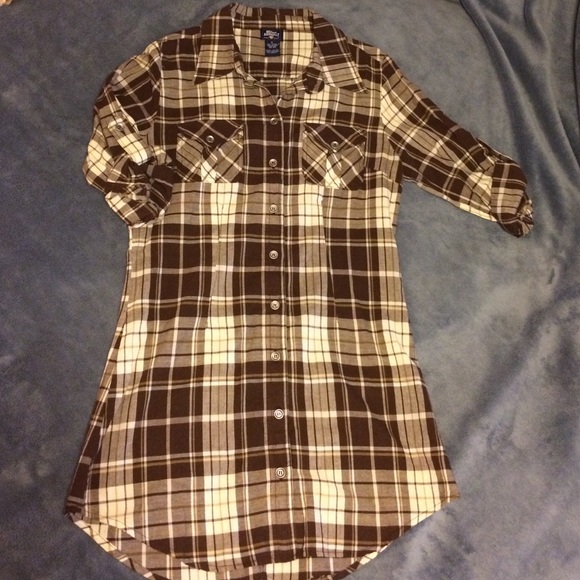 Blue Asphalt | Tops | Blue Asphalt Plaid Shirt Dress | Poshmark