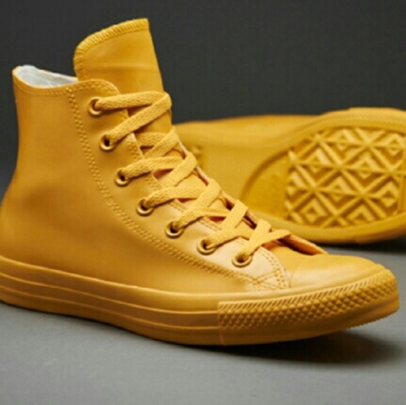 Converse | Shoes | New Converse Chuck Hi Top Yellow Rubber Shoe Boot ...
