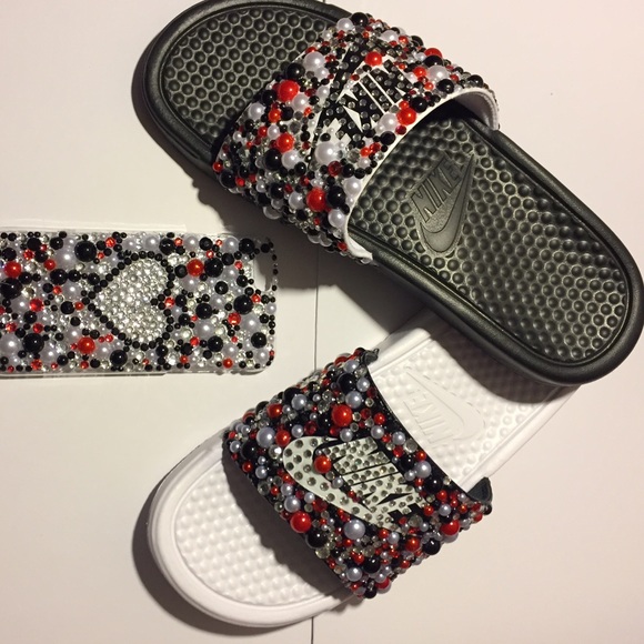 Nike | Shoes | Custom Bling Nike Slides | Poshmark