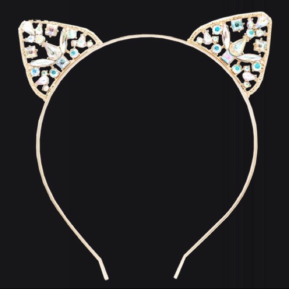 Accessories | Nwt Rhinestone Cat Ears Tiara | Poshmark