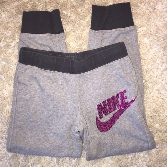 Nike | Bottoms | Girls Nike Sweatpants With Blingsize L | Poshmark