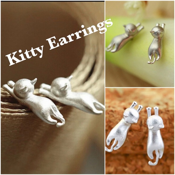 Jewelry | Kitty Earrings Adorable Cat Stud Earrings | Poshmark