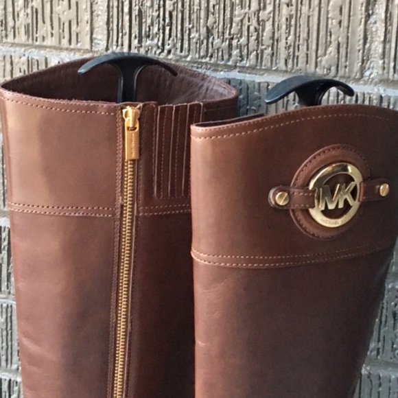 Michael Kors | Shoes | Michael Kors Brown Leather Riding Stockard Boots | Poshmark
