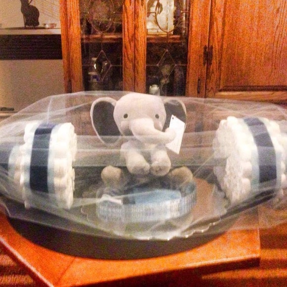 CutieDiaperGifts | Other | New Baby Boy Elephant Barbell Diaper ...
