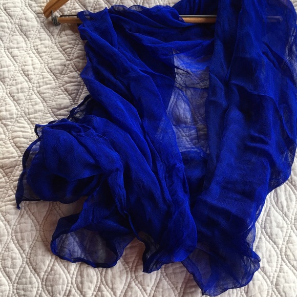 Accessories | Gorgeous Hand Dyed Cobalt Blue Scarf | Poshmark