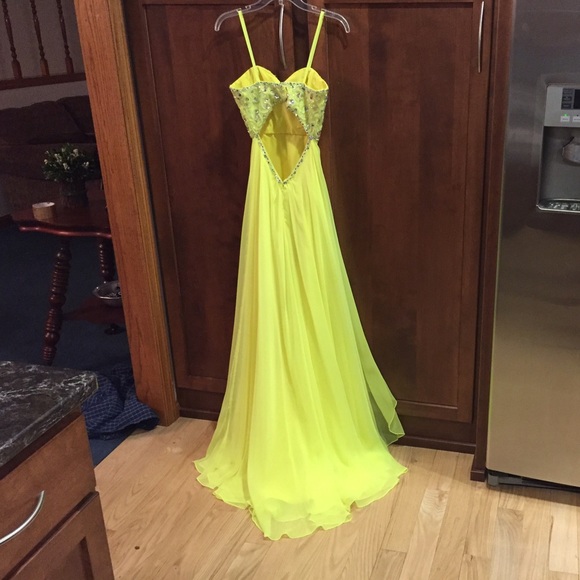 Mori Lee | Dresses | Mori Lee Neon Yellow Prom Dress | Poshmark