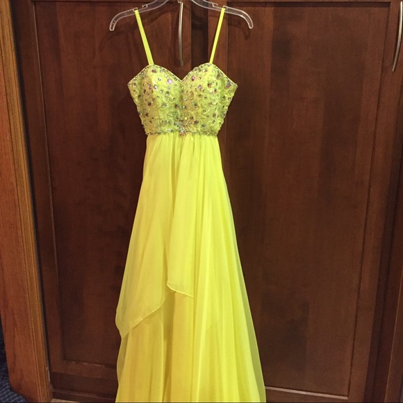 Mori Lee | Dresses | Mori Lee Neon Yellow Prom Dress | Poshmark
