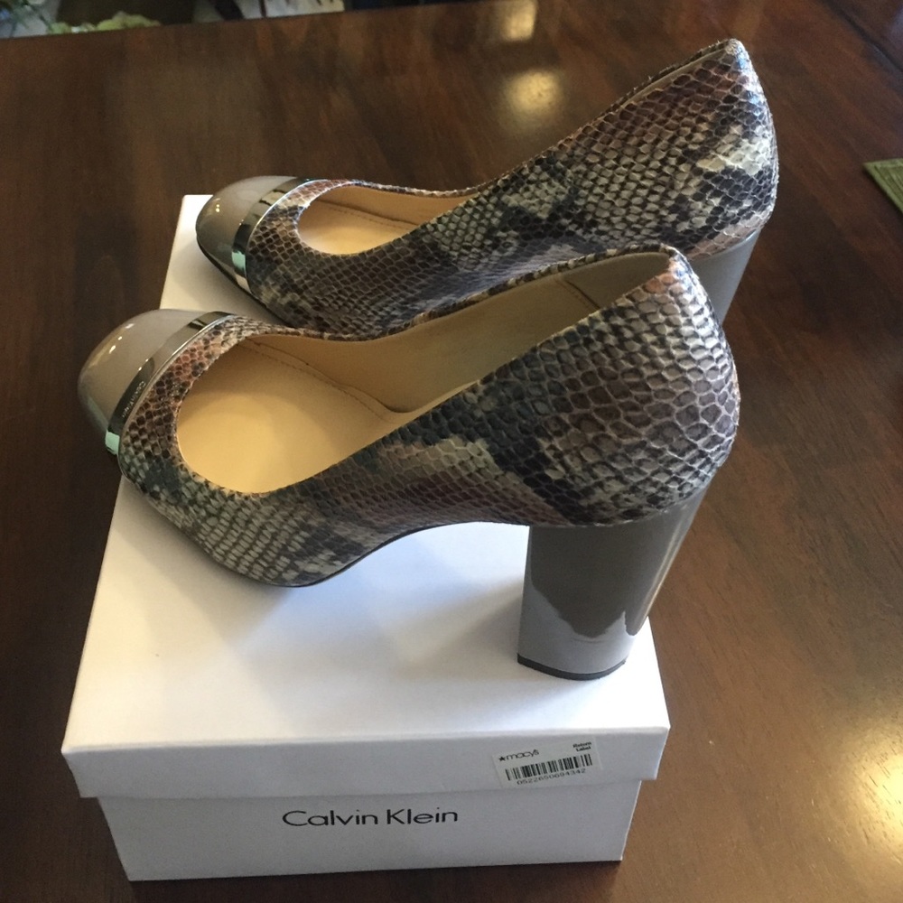 Calvin Klein Snake Print And Silver Grey Shoes - Gem