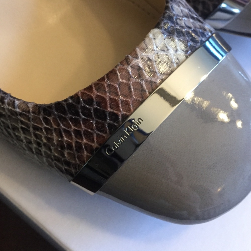 Calvin Klein Snake Print And Silver Grey Shoes - Gem