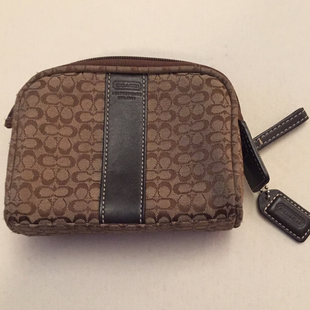 Coach Signature Canvas & Leather Cosmetic Case - Gem