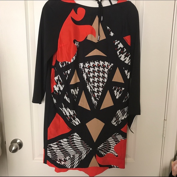 Byblos | Dresses | Byblos Silk Print Geometric Dress Made In Italy ...