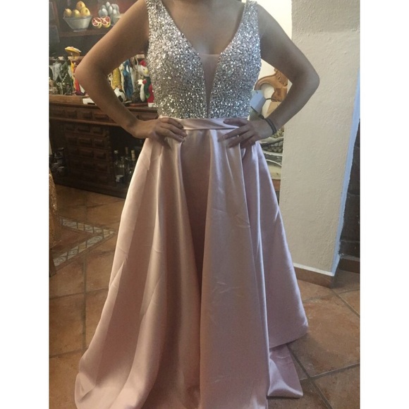 Dresses | Deep V Dusty Rose Prom Dress Evening Formal Gown | Poshmark