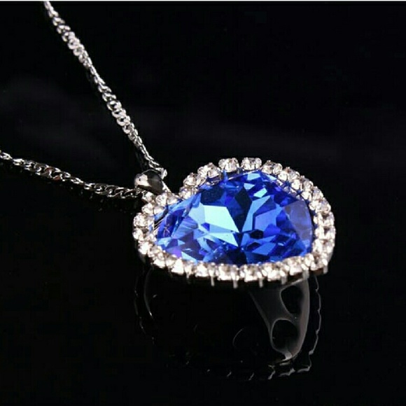 Jewelry | Titanic Pendant With Chain Blue Stone | Poshmark