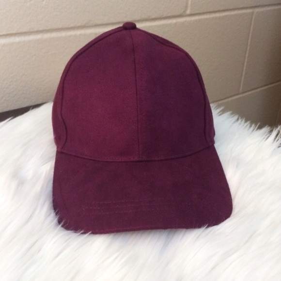 Nasty Gal | Accessories | Vegan Suede Wine Red Baseball Cap | Poshmark