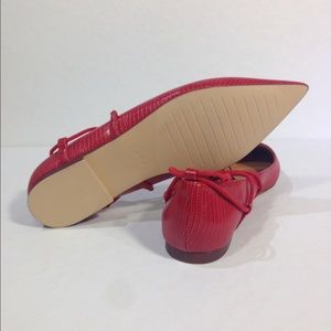 Zara | Shoes | Zara Red Embossed Lace Up Flats | Poshmark