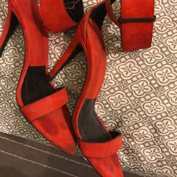 Zara | Shoes | Zara Red Ankle Strap Heels | Poshmark