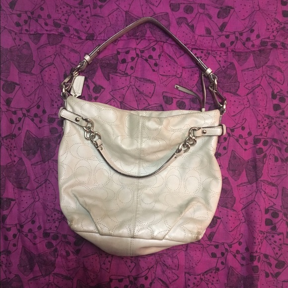 Coach | Bags | Coach Leather Grey Handbag | Poshmark