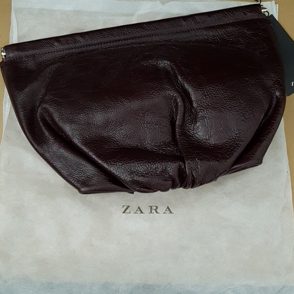 Zara | Bags | Zara Burgundy Leather Crossbody Clutch Bag | Poshmark
