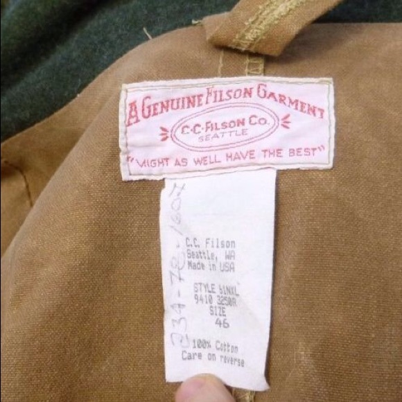 filon | Jackets & Coats | Vintage Filson Tin Cloth Packer Jacket Coat ...