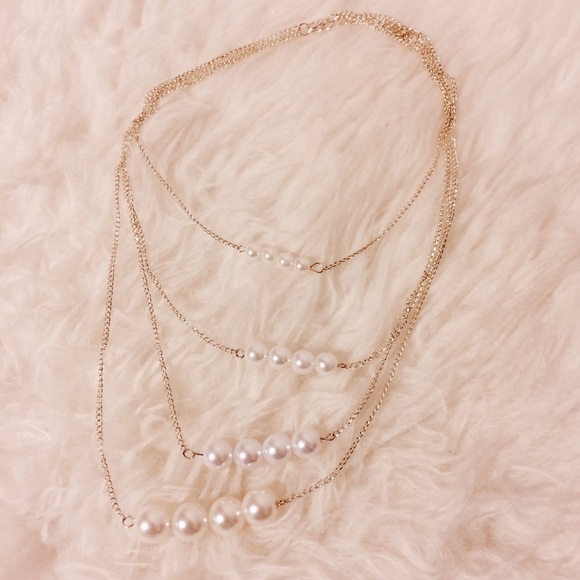 Jewelry | Four Suspended Tiered Pearl Necklace | Poshmark