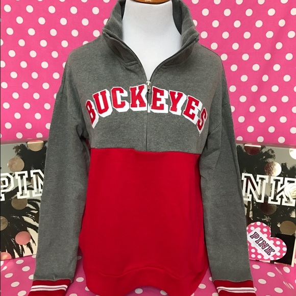 PINK Victoria's Secret | Tops | Nwt Vs Pink Ohio State Buckeyes Half ...
