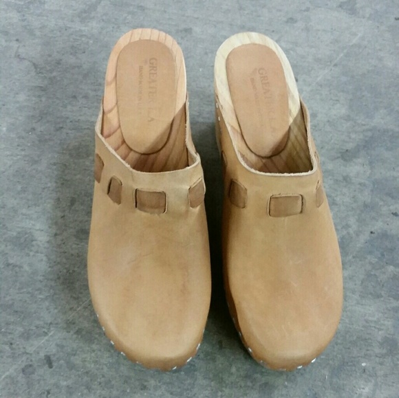 Shoes | Closed Toe Clog Leather New Wooden Clog | Poshmark