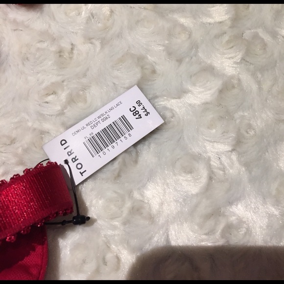 torrid | Intimates & Sleepwear | Torrid Red Lace Unlined Demi Bra Nwt ...