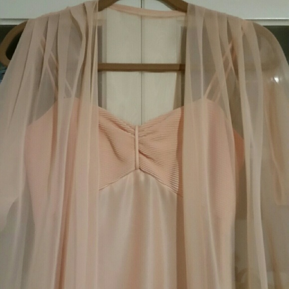 Dresses | Vintage Peach Gown With Sheer Gilet | Poshmark