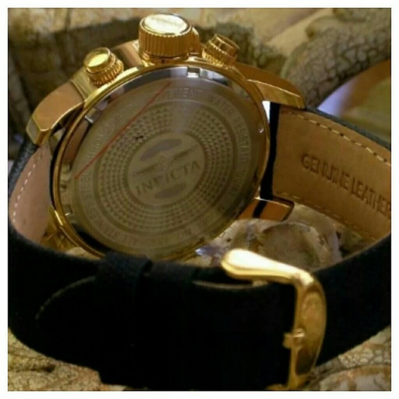 Invicta | Accessories | Nwt Invicta Lefty Chronograph Gold Black Watch ...