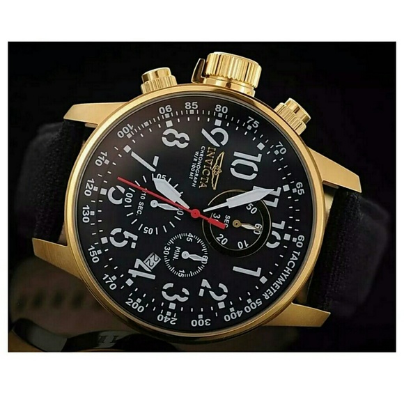 Invicta | Accessories | Nwt Invicta Lefty Chronograph Gold Black Watch ...