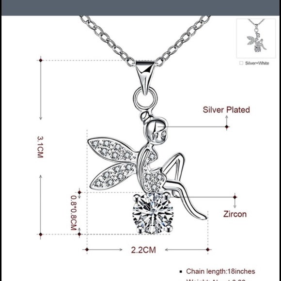 Jewelry | Rhinestone Silver Plated Tinkerbell Necklace | Poshmark